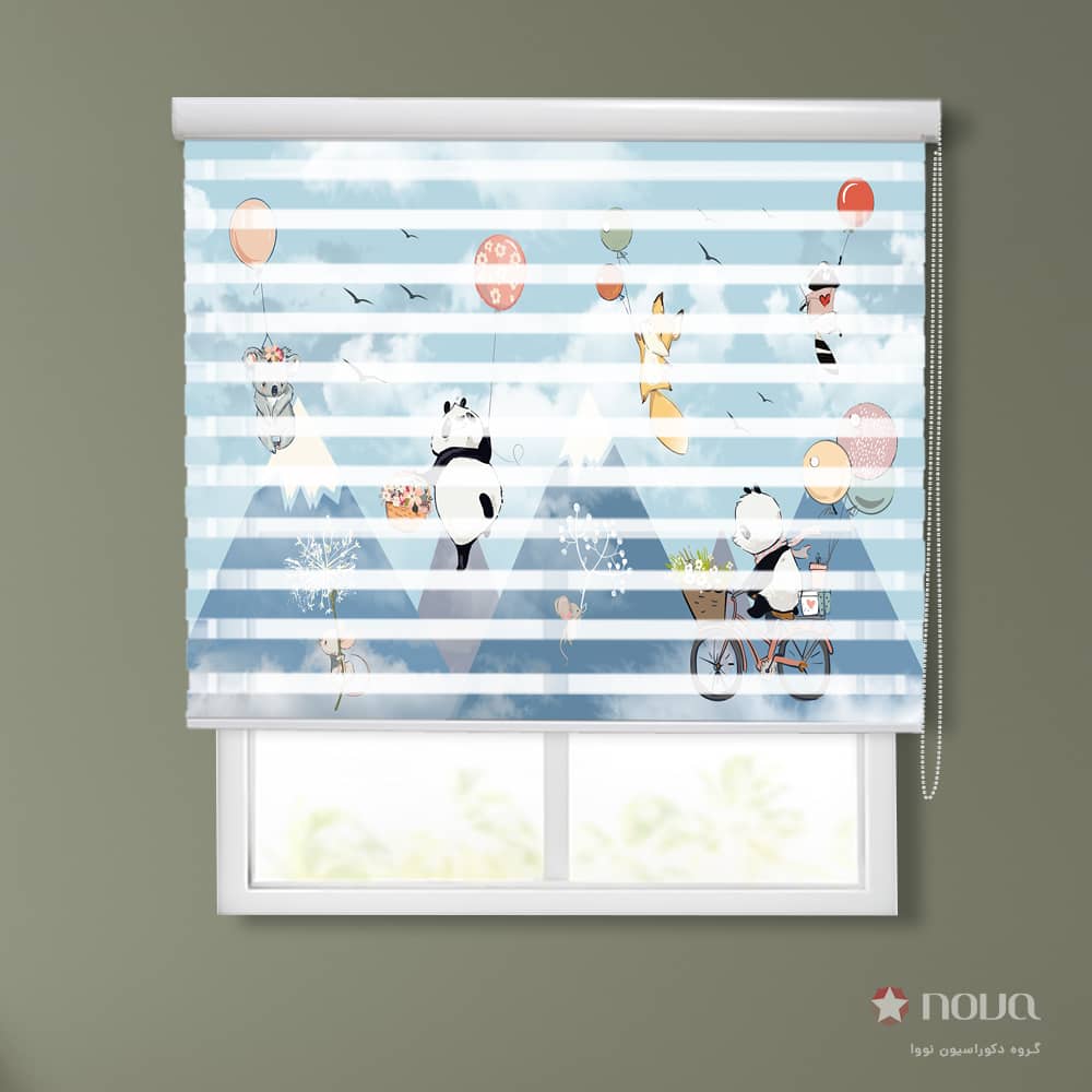 مشخصات و قیمت خرید پرده زبرا پاندا کوچولوها کد KDS-35